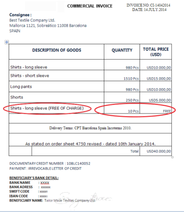 Commercial Invoice Shows Merchandise Not Called For Discrepancy ...