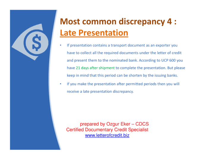 Presentation – Top 10 Letter of Credit Discrepancies – Letter of Credit ...