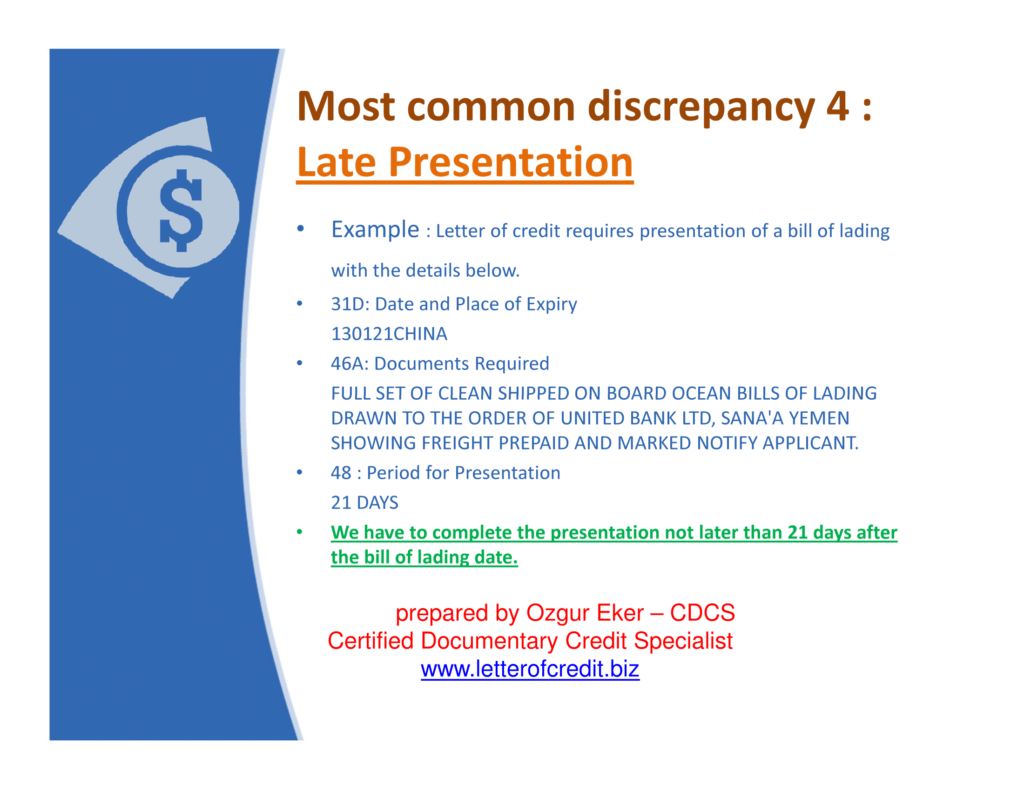 Presentation – Top 10 Letter of Credit Discrepancies – Letter of Credit ...