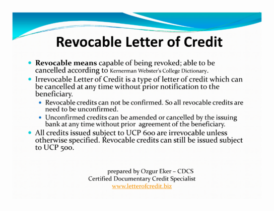 Presentation – Types of Letters of Credit – Letter of Credit ...