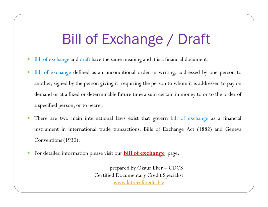 Presentation – Letter of Credit Documents – Letter of Credit ...