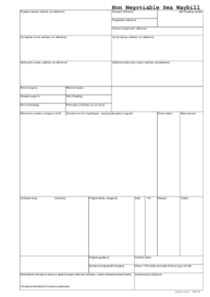 Sea Waybill (Non-Negotiable Bill of Lading) – Letter of Credit ...